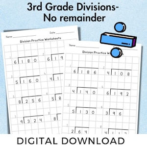 Division Worksheets Without Remainder; Division Printouts for 3rd Grade ...