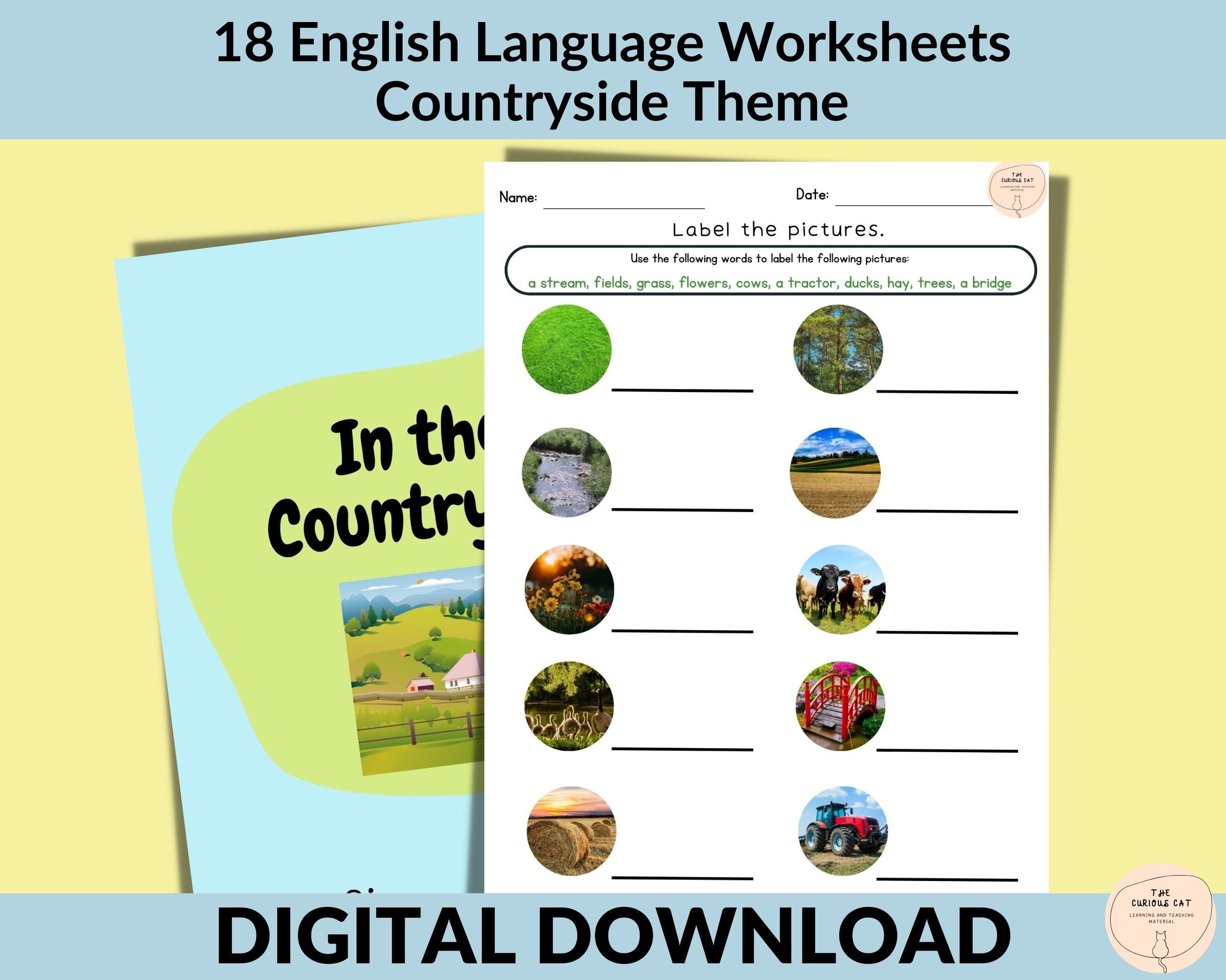 3rd Grade Worksheets, English Language Printables, 'in the Countryside ...