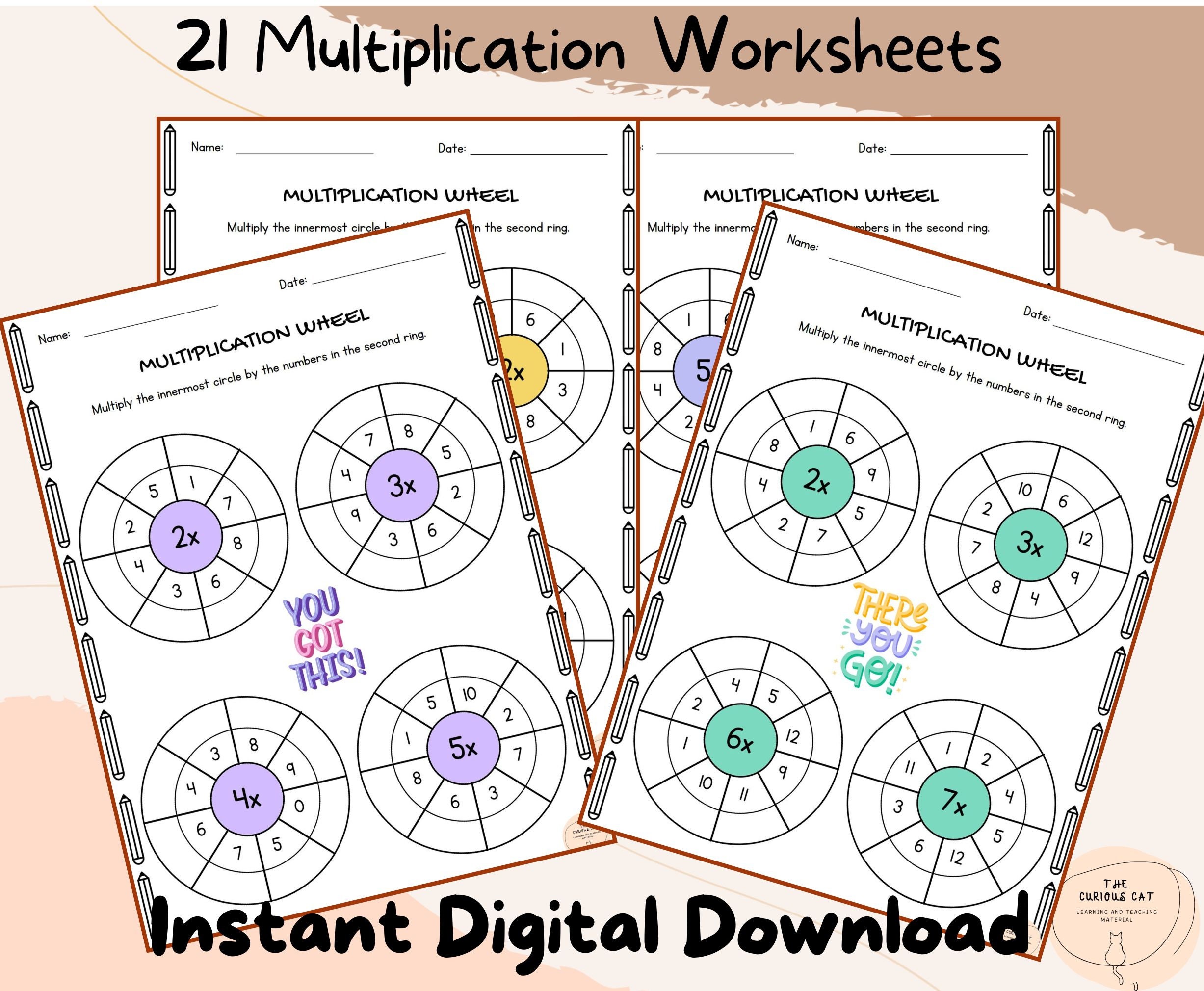Multiplication Practice, Multiplication Wheels, Numbers 1 to 12, Maths ...