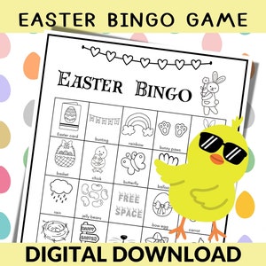 30 Easter Bingo Cards Outline Black & White Printable Classroom Game ...