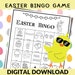 30 Easter Bingo Cards Outline Black & White Printable Classroom Game ...