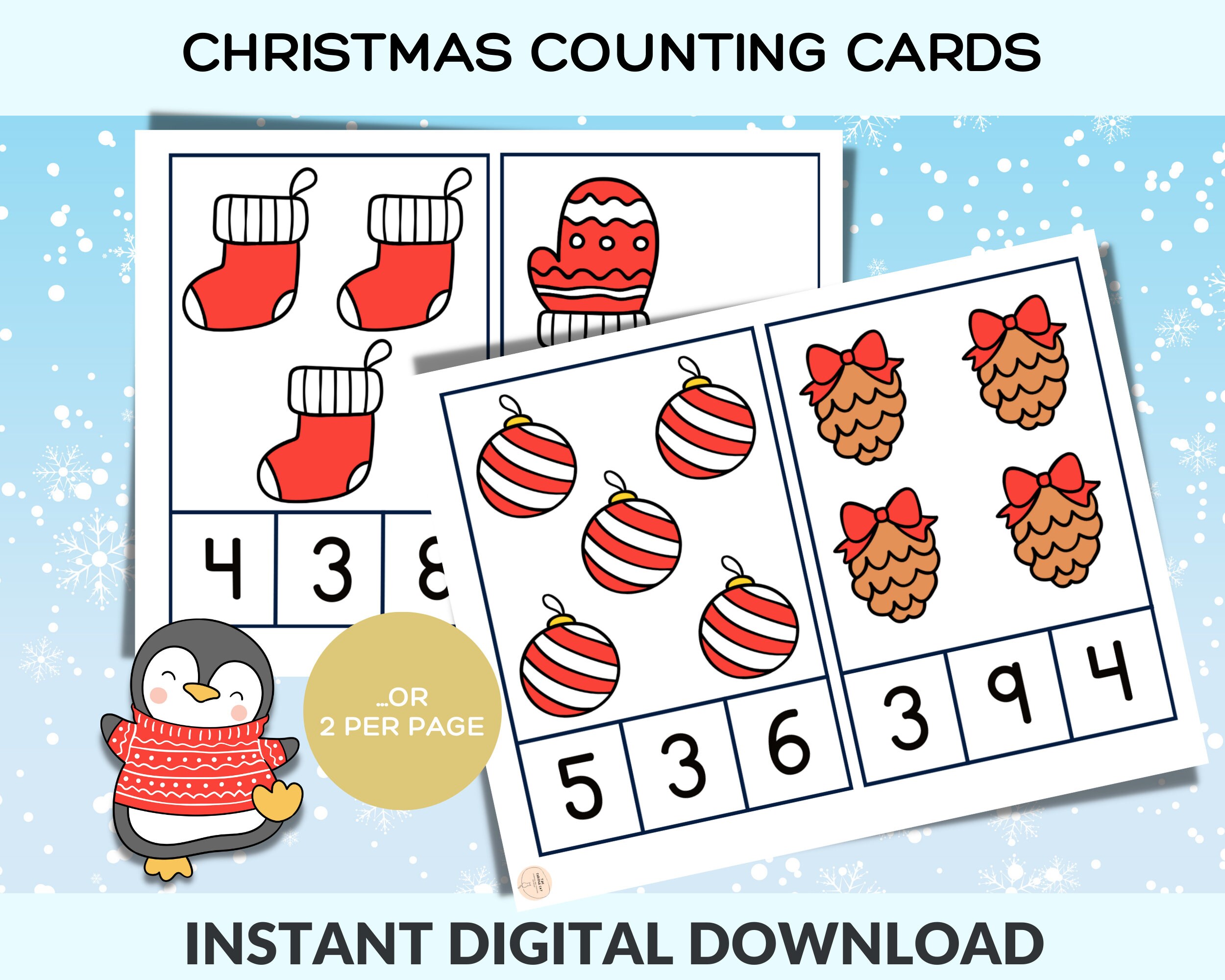 Count and Clip Cards Christmas Counting Activity for Toddlers - Etsy