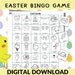 30 Easter Bingo Cards, Outline, Black & White Printable Classroom Game ...