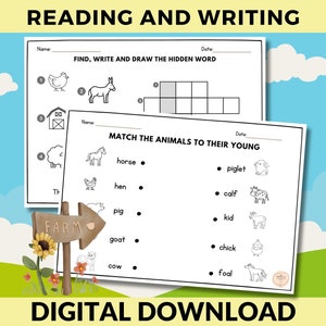 Reading, Spelling and Writing Printables, Worksheets for 1st and 2nd ...