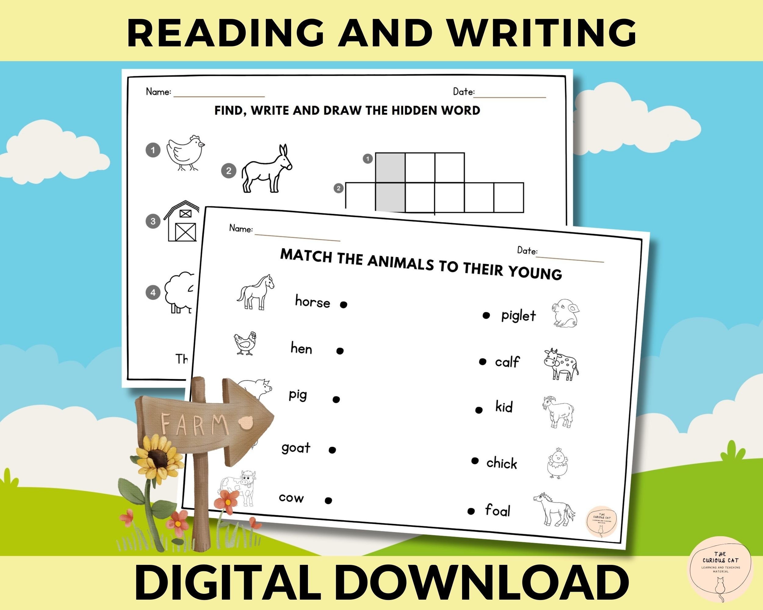 Reading, Spelling and Writing Printables, Worksheets for 1st and 2nd ...