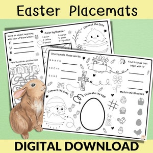 Easter Activity Placemats Easter Dinner Placemats for Kids Christian ...