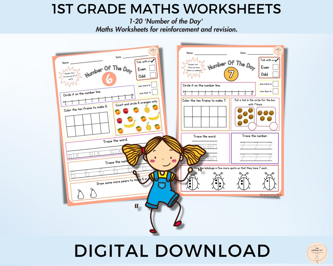 Maths Worksheets 1st Grade Printouts, Numbers 1 Till 20 Revision Work ...