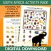 Printable South Africa Kids Activity Pack Travel Worksheets Activities ...