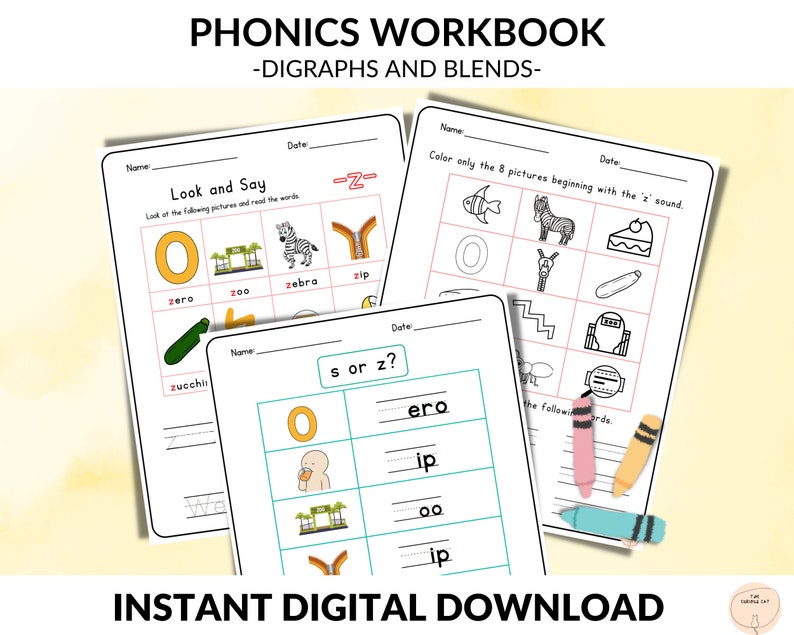 Phonics Worksheets for 2nd Grade, Spelling, Digraphs and Blends ...