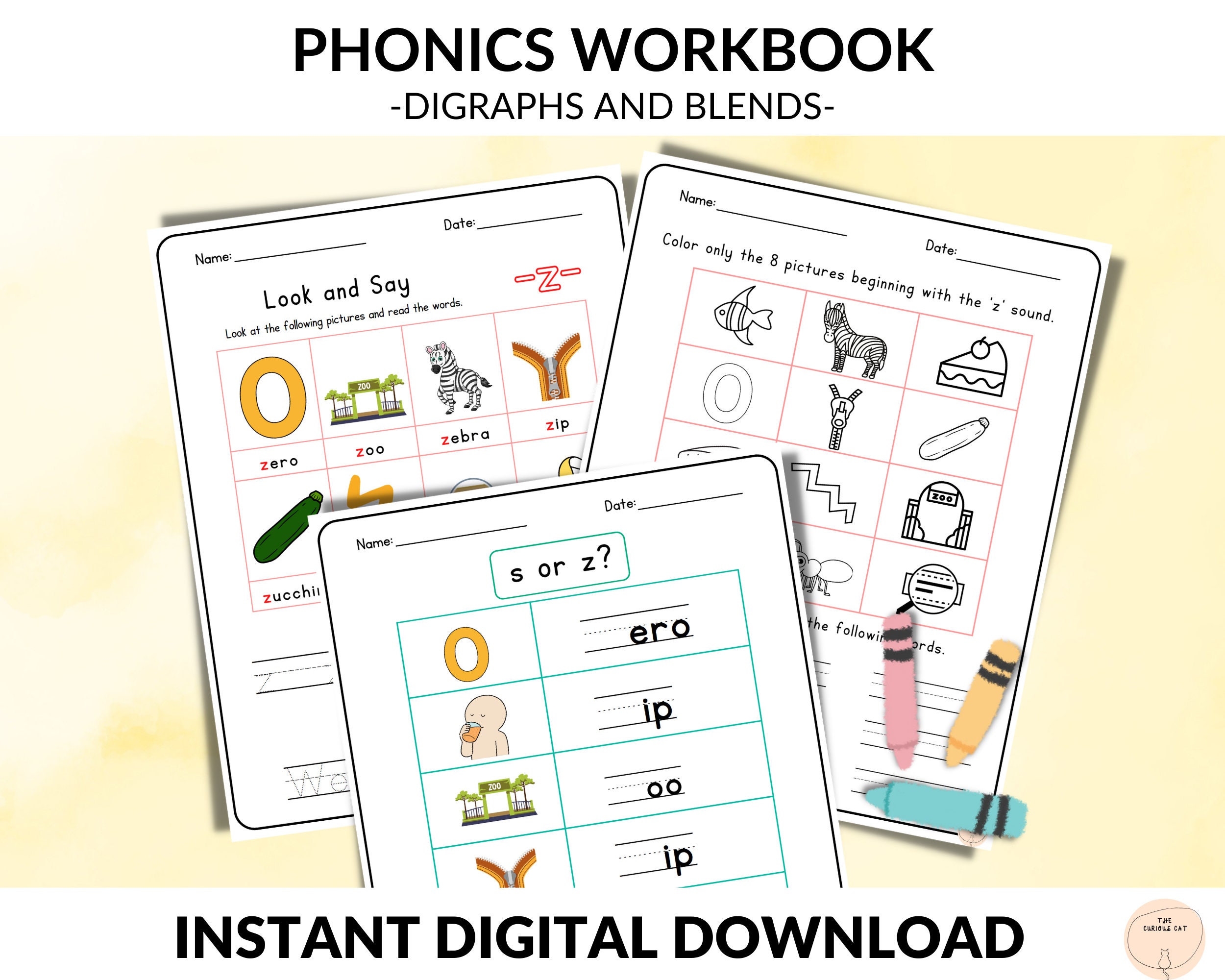 Phonics Worksheets for 2nd Grade, Spelling, Digraphs and Blends ...