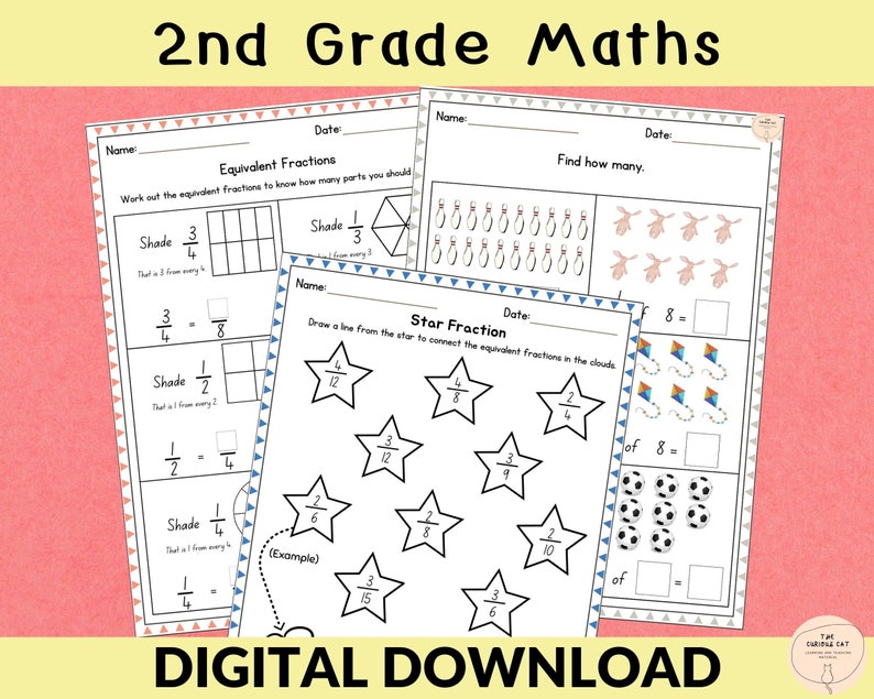 Maths Printables, Maths Worksheets, Fractions Worksheets for 2nd, 3rd ...