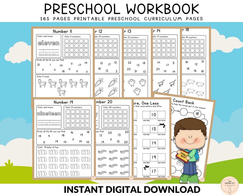 Kindergarten Workbook | Preschool Printable | Homeschool Worksheets ...