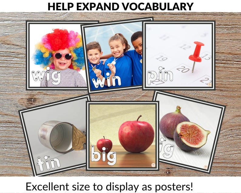 Phonics Printables, Word Picture Flashcards, CVC Cards, Literacy Center ...