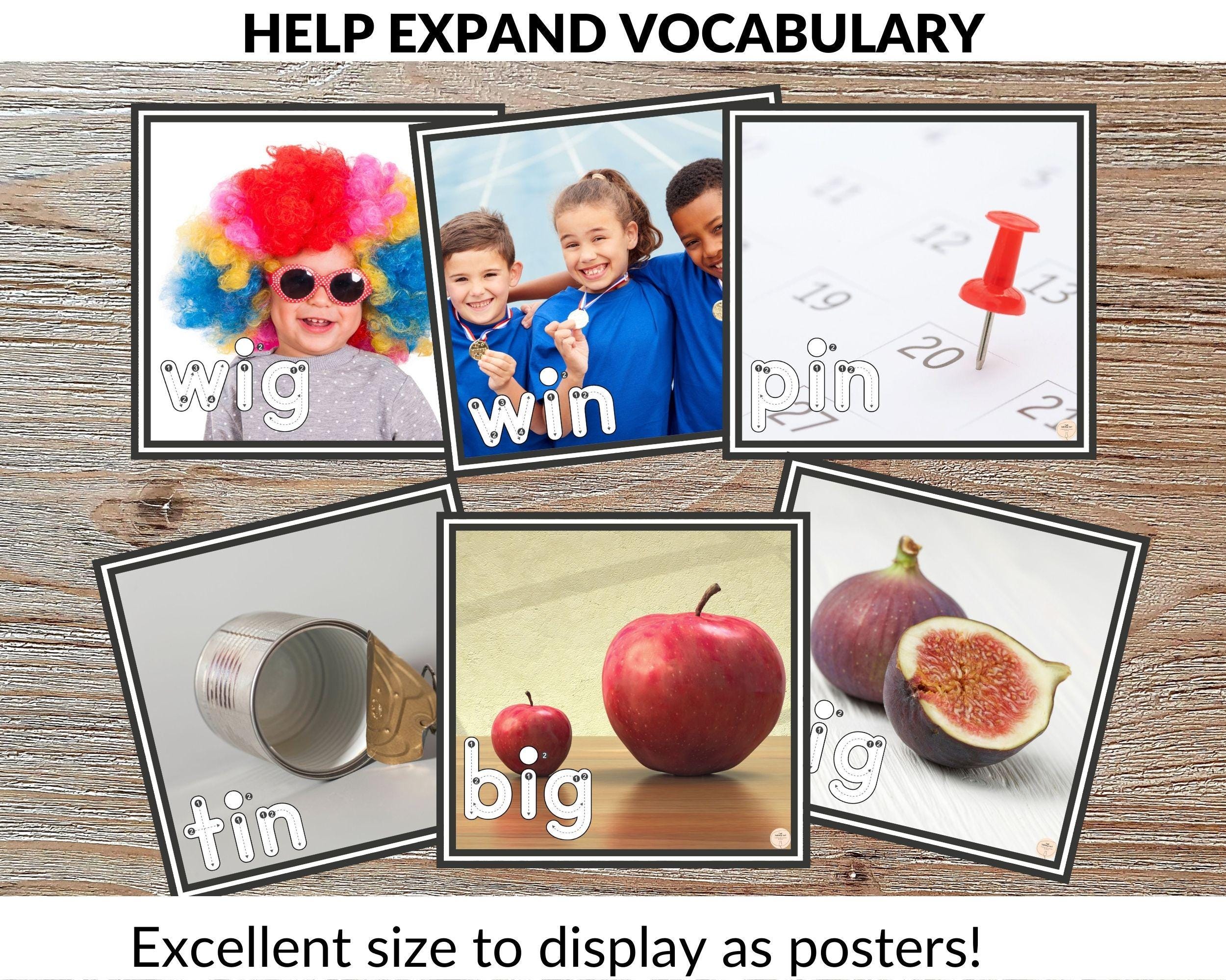 Phonics Printables, Word Picture Flashcards, CVC Cards, Literacy Center ...