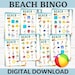 Printable Beach Bingo Game, Summer Bingo for Kids, Fun Beach Game ...