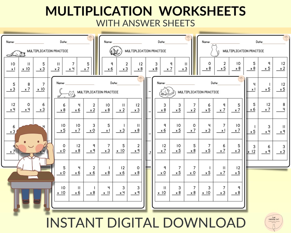 Multiplication Worksheets, 30 Multiplication Printouts for 2nd Till 5th ...