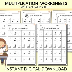 Multiplication Worksheets, 30 Multiplication Printouts for 2nd Till 5th ...