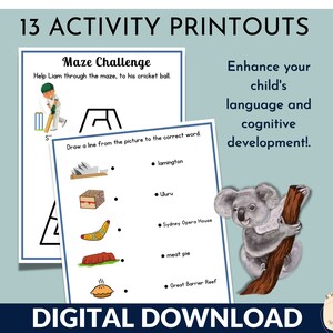 Country Study Printable, Travel Activity, Australia Learning & Travel ...