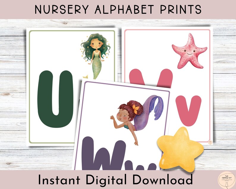 Alphabet Posters, Nursery Decor, Educational Wall Art Printable, ABC ...