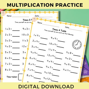 Multiplication Worksheets, Maths Fluency Printables, Times Tables ...