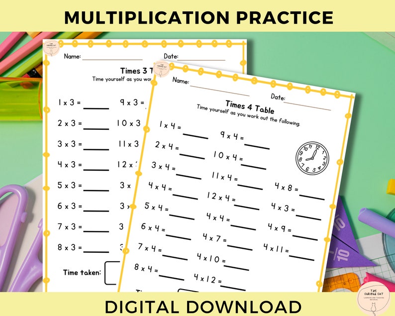Multiplication Worksheets, Maths Fluency Printables, Times Tables ...