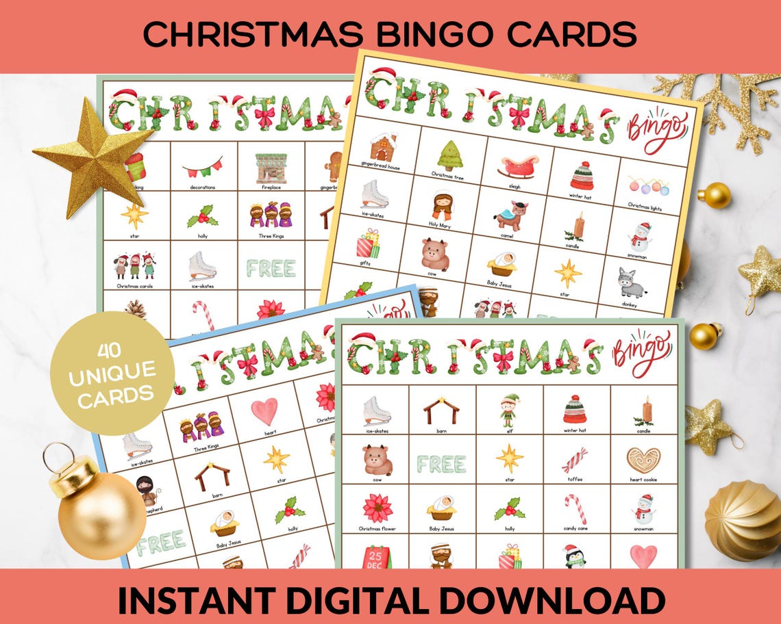 Christmas Nativity Bingo Cards, Family Christmas, Classroom Christmas ...