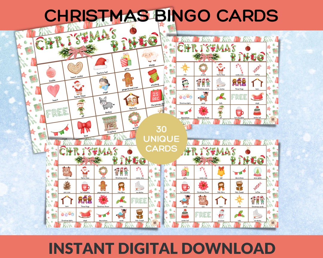 Christmas Nativity Bingo Cards, Family Christmas, Classroom Christmas ...