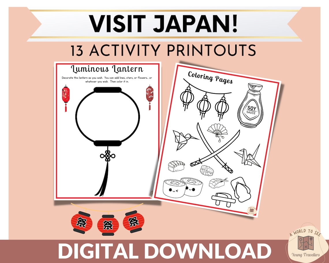 Japan Worksheets, Learning & Travel Printable for Children; Kids ...