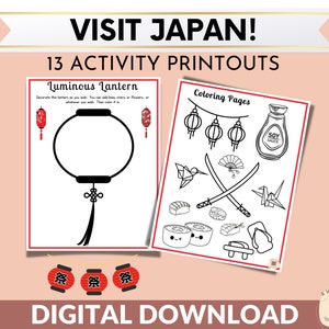 Japan Worksheets, Learning & Travel Printable for Children; Kids ...