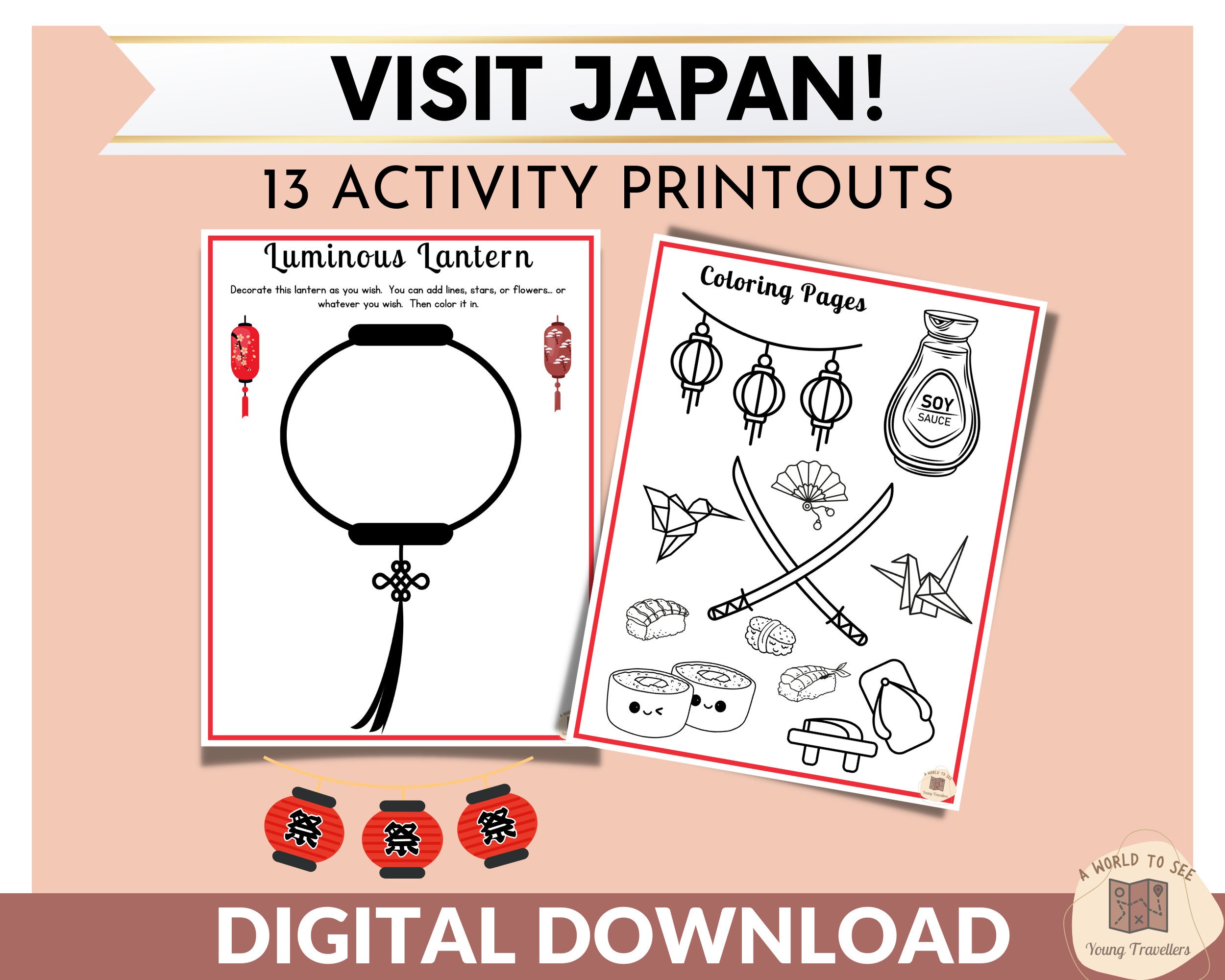 Japan Worksheets, Learning & Travel Printable for Children; Kids ...