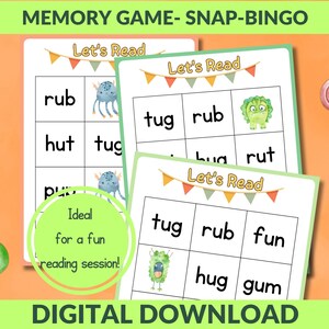 Phonics CVC for Kindergarten, Daycare Literacy CVC Bingo and Card Games ...
