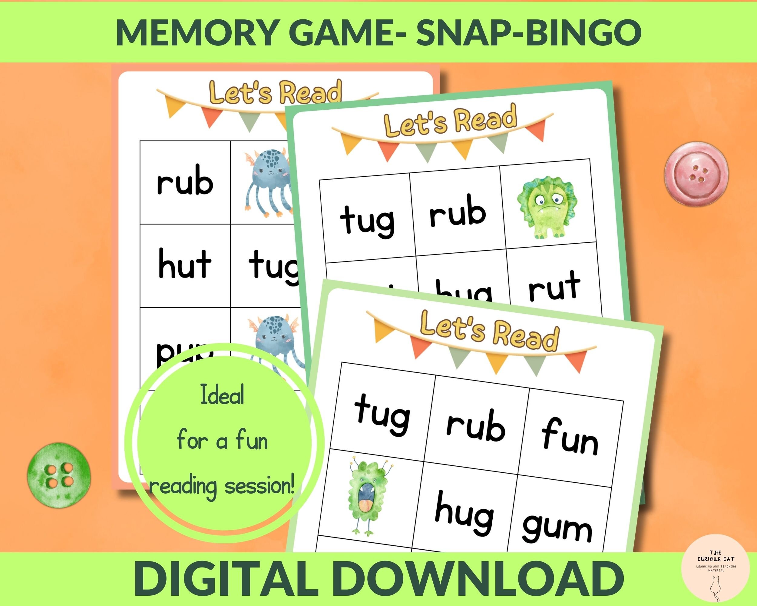 Phonics CVC for Kindergarten, Daycare Literacy CVC Bingo and Card Games ...