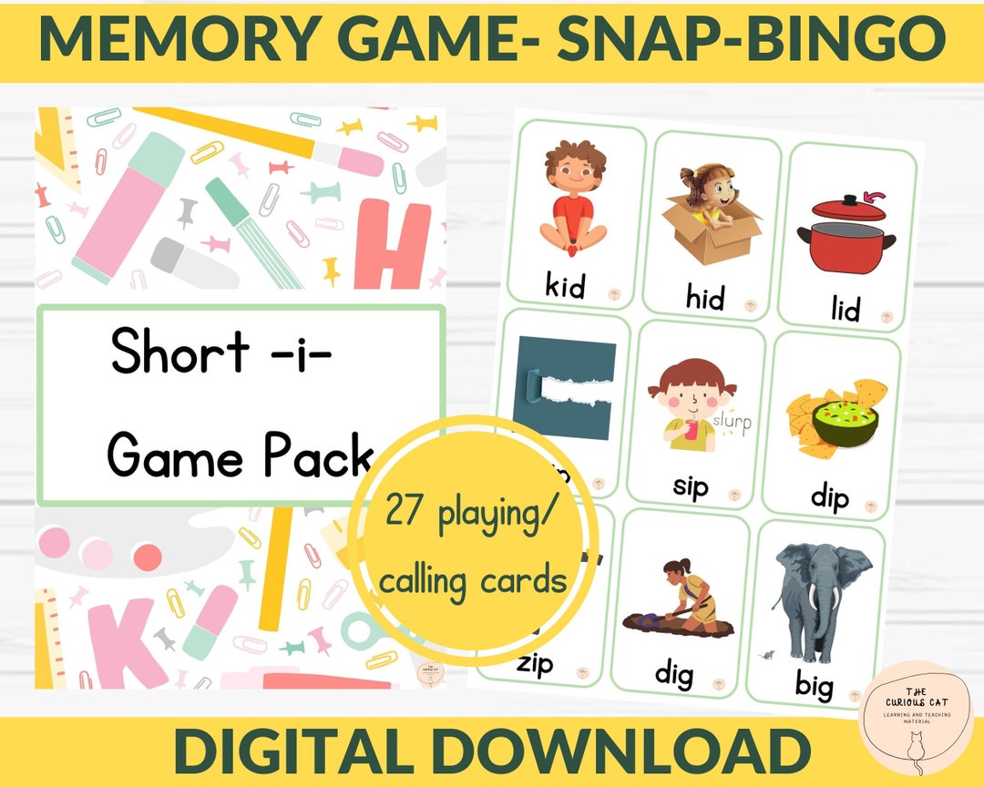 CVC Bingo and Card Games, Printable Bingo Cards and Games, Phonemic ...