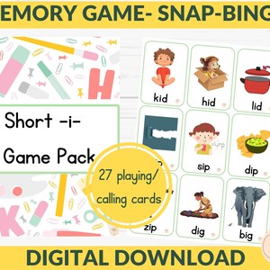 CVC Bingo and Card Games, Printable Bingo Cards and Games, Phonemic ...