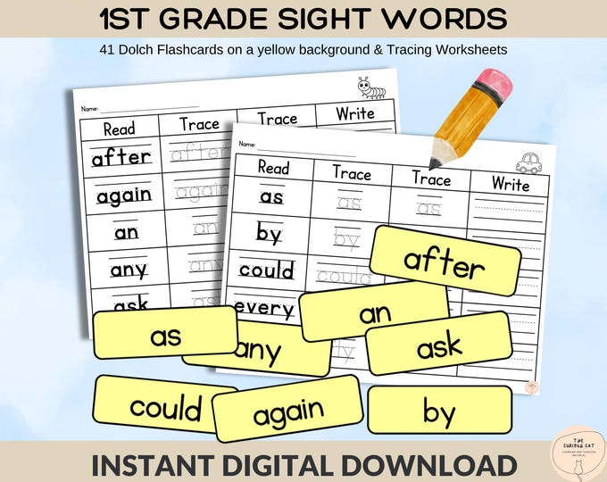 Dolch Sight Words 1st Grade - Dog Days - Printable File Folder Game PDF ...