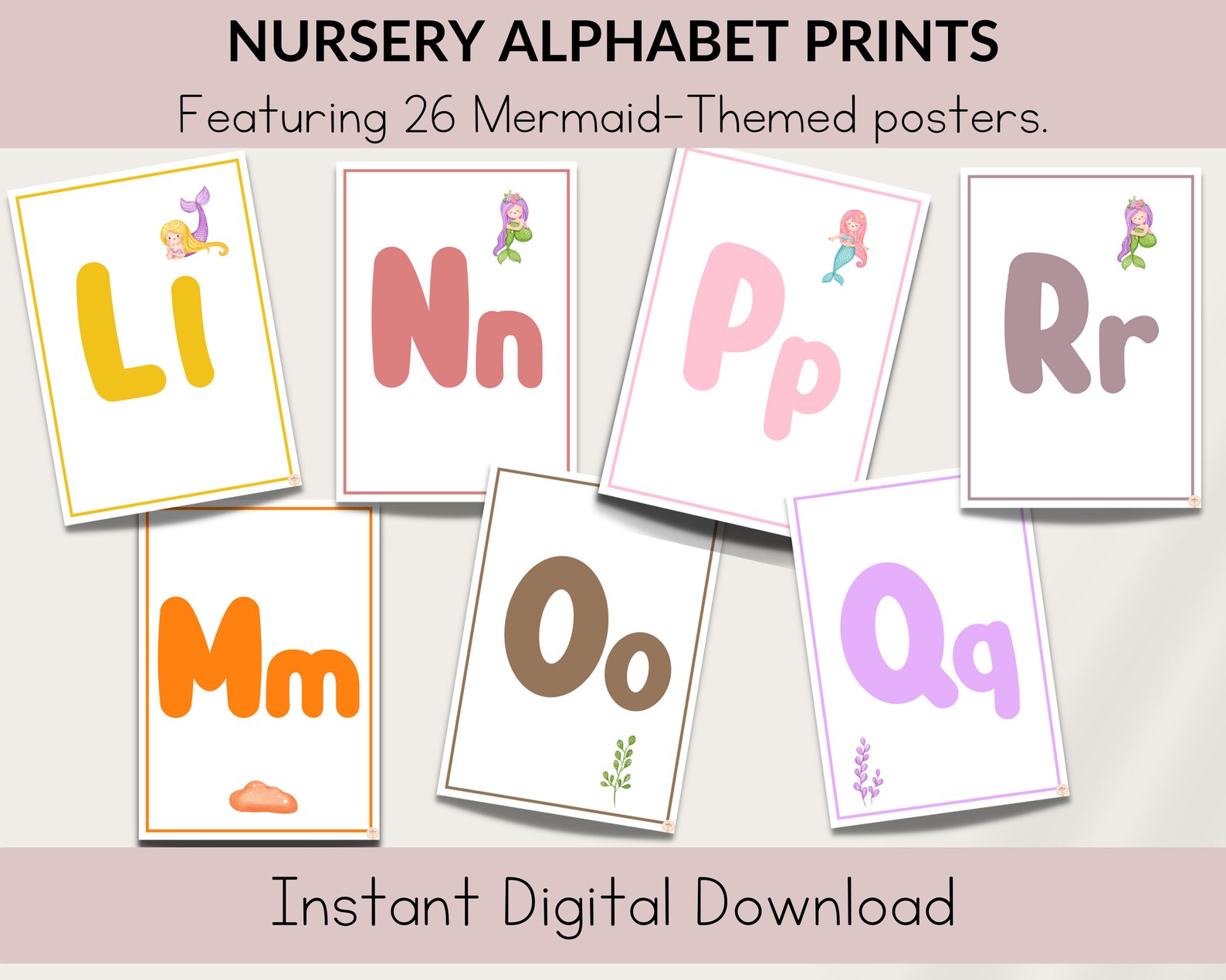 Alphabet Posters, Nursery Decor, Educational Wall Art Printable, ABC ...