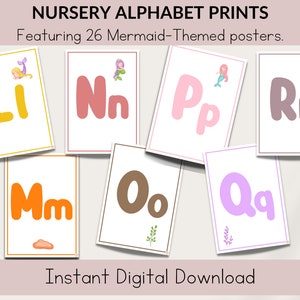 Alphabet Posters, Nursery Decor, Educational Wall Art Printable, ABC ...