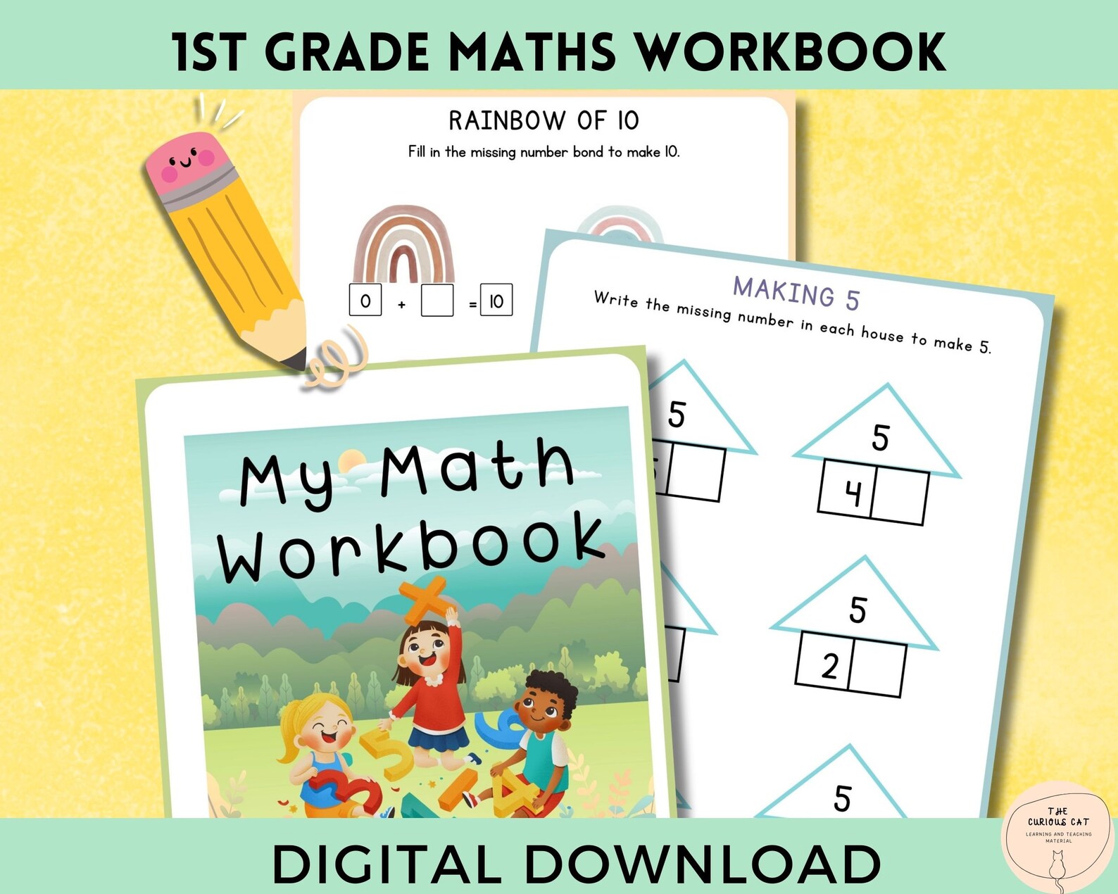 Maths Worksheets for 1st Grade, Maths Workbook, Addition, Subtraction ...