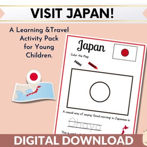 Japan Worksheets, Learning & Travel Printable for Children; Kids ...