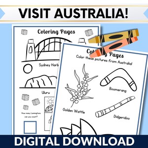 Country Study Printable, Travel Activity, Australia Learning & Travel ...