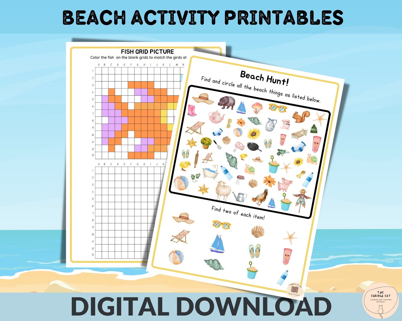 Beach Activity Sheets, Vocabulary & Games, Beach Wordsearch, Sudoku for ...