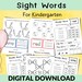 Dolch Sight Words Worksheets, Pre-primer Kindergarten Workbook Spelling ...