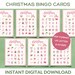 Pink Christmas Bingo Game; Bingo Cards Activity for All the Family ...