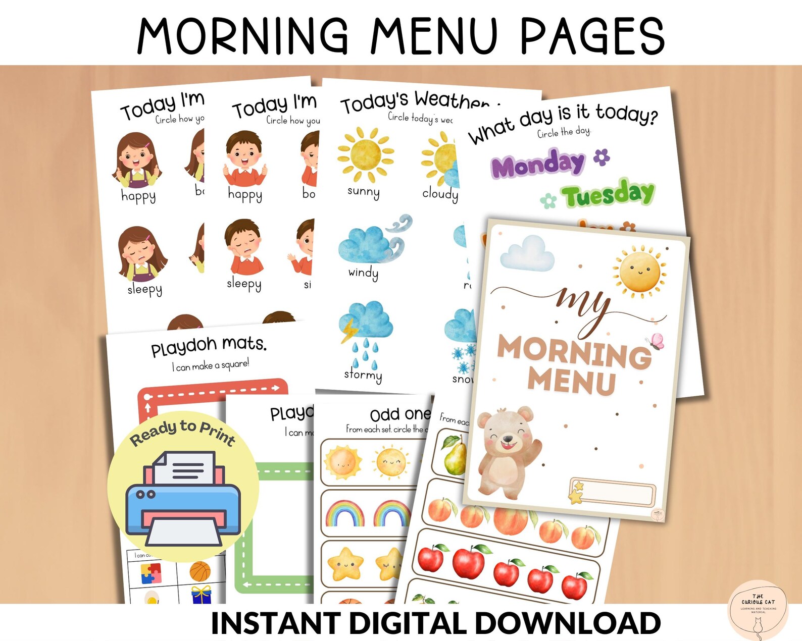 100 Pages Morning Menu Printable for Toddlers and Pre-schoolers ...