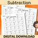 20 Printable Subtraction for Kindergarten 1st Grade 2nd Grade Math ...