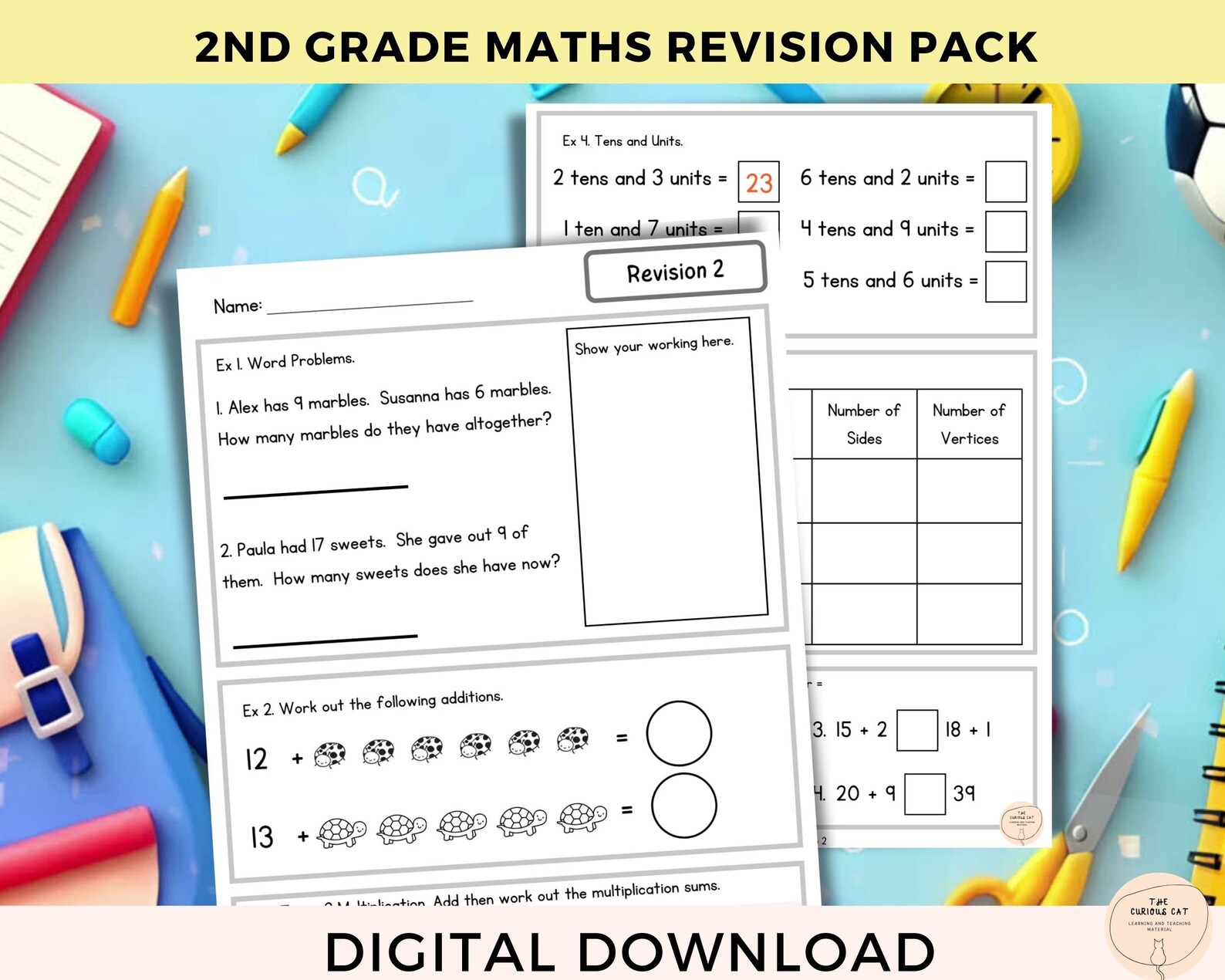 2nd Grade Maths Revision Worksheets, Printable Resources for Second ...
