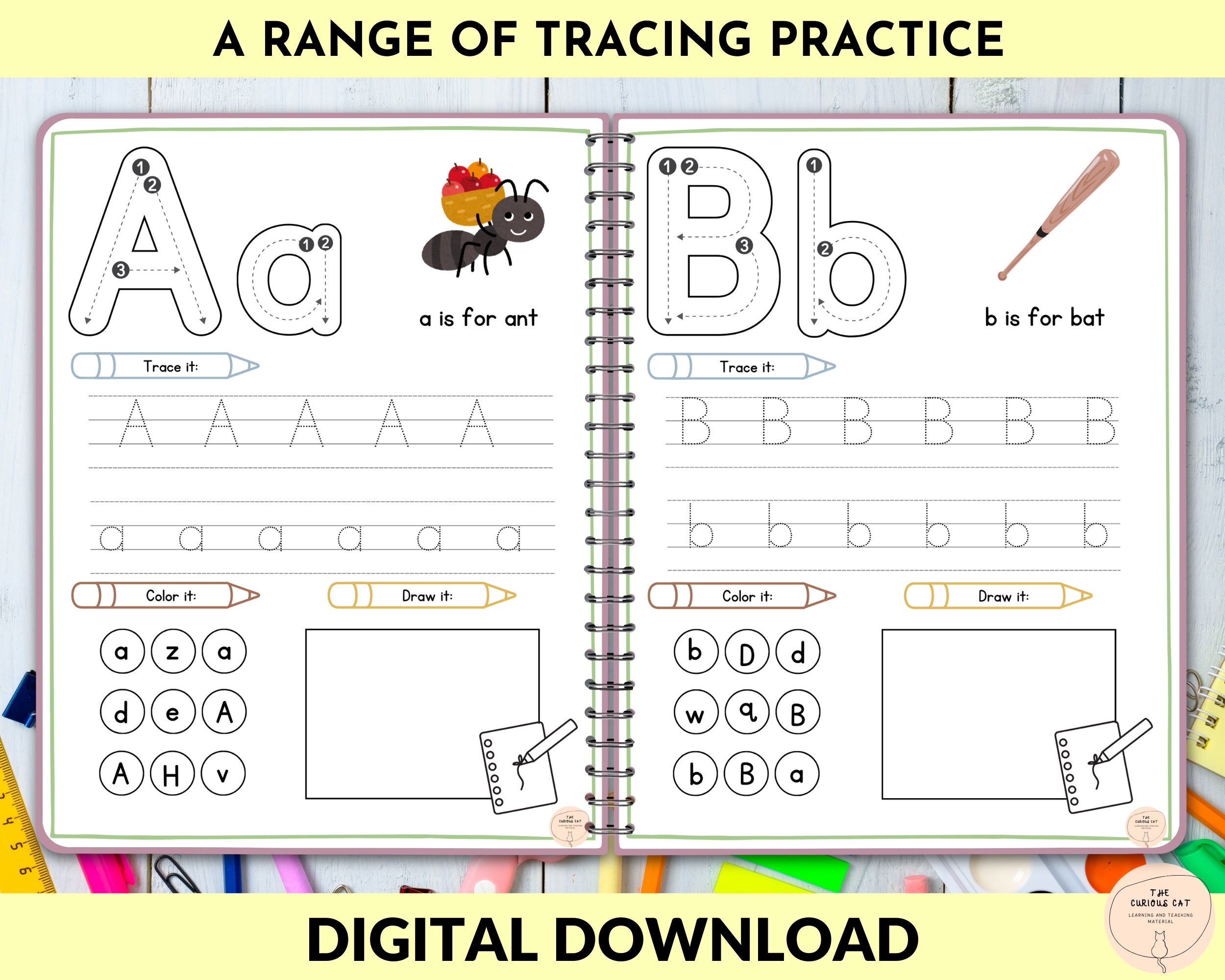 Alphabet Busy Book, ABC Learning Binder With Beginning Sounds for ...