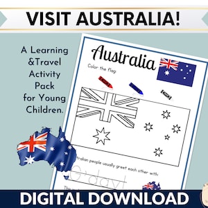 Country Study Printable, Travel Activity, Australia Learning & Travel ...