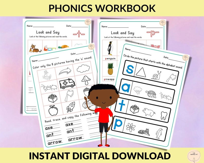 Phonics Worksheets Beginning Sounds, Reading and Writing Phonics ...