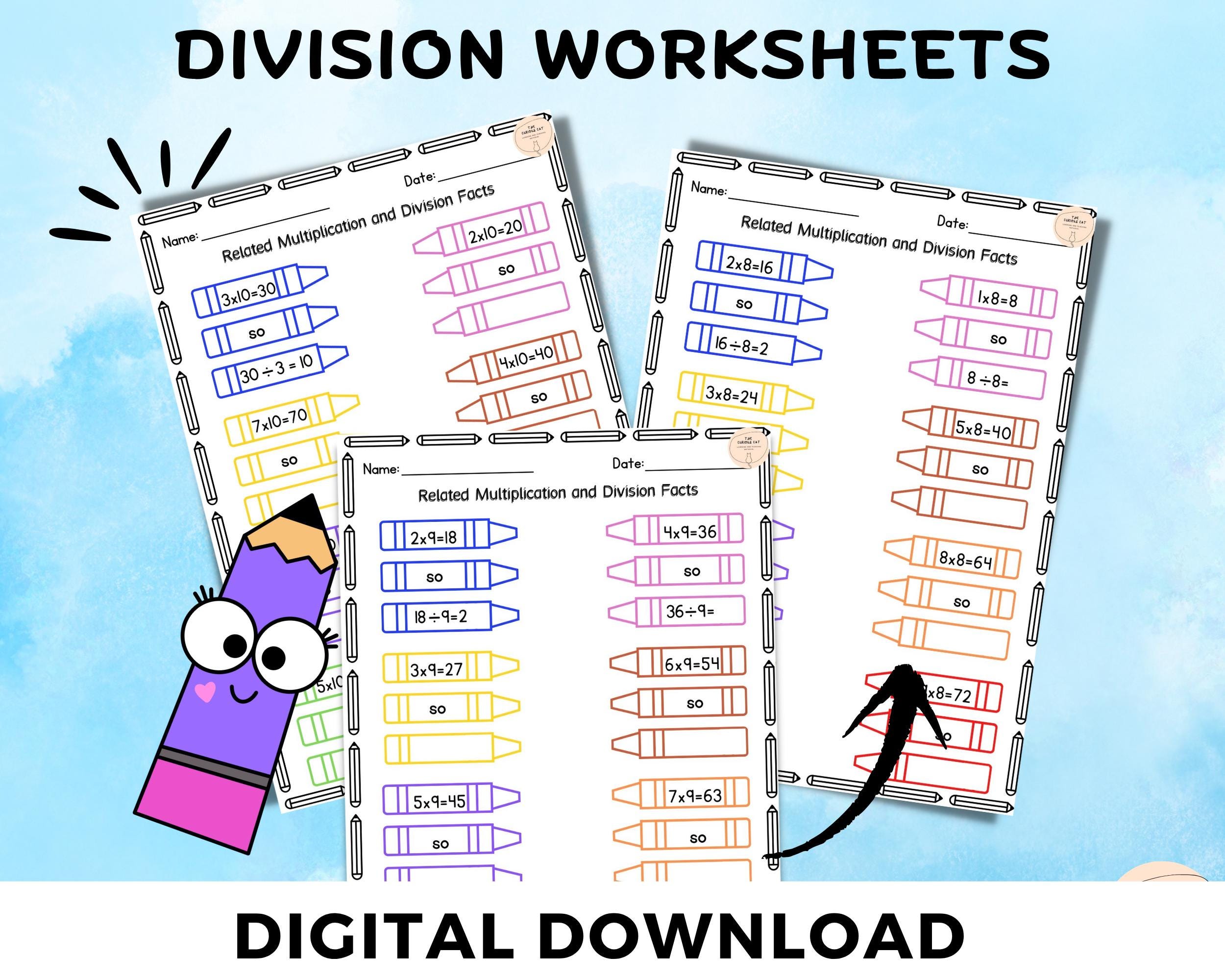 Maths Printable | Division Practice Worksheets | 2nd and 3rd Grade ...